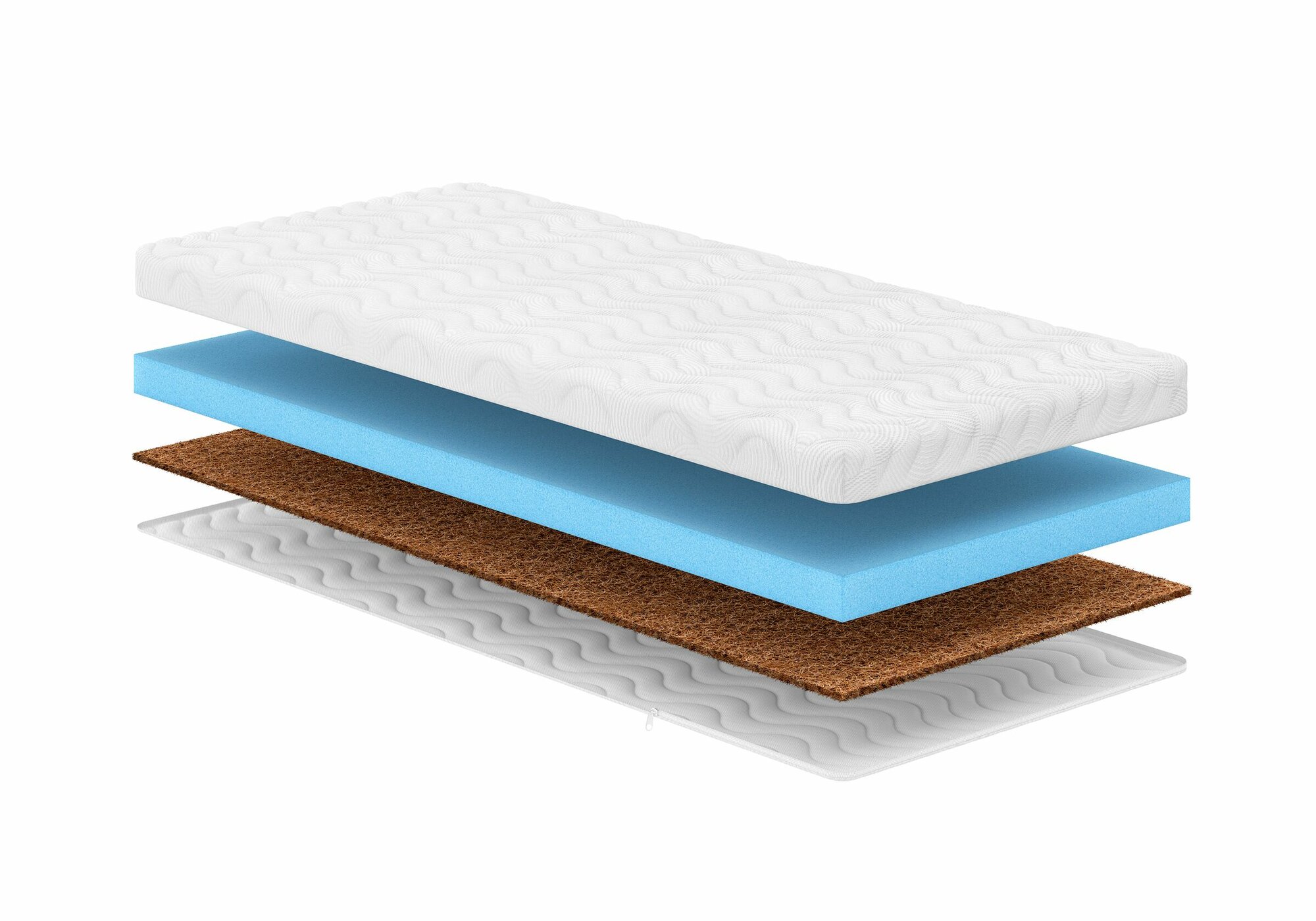 Матрас Сонум Dream Soft 60х140 высота 8 см анатомический средней жесткости мягкий кокосовый Беспружинный