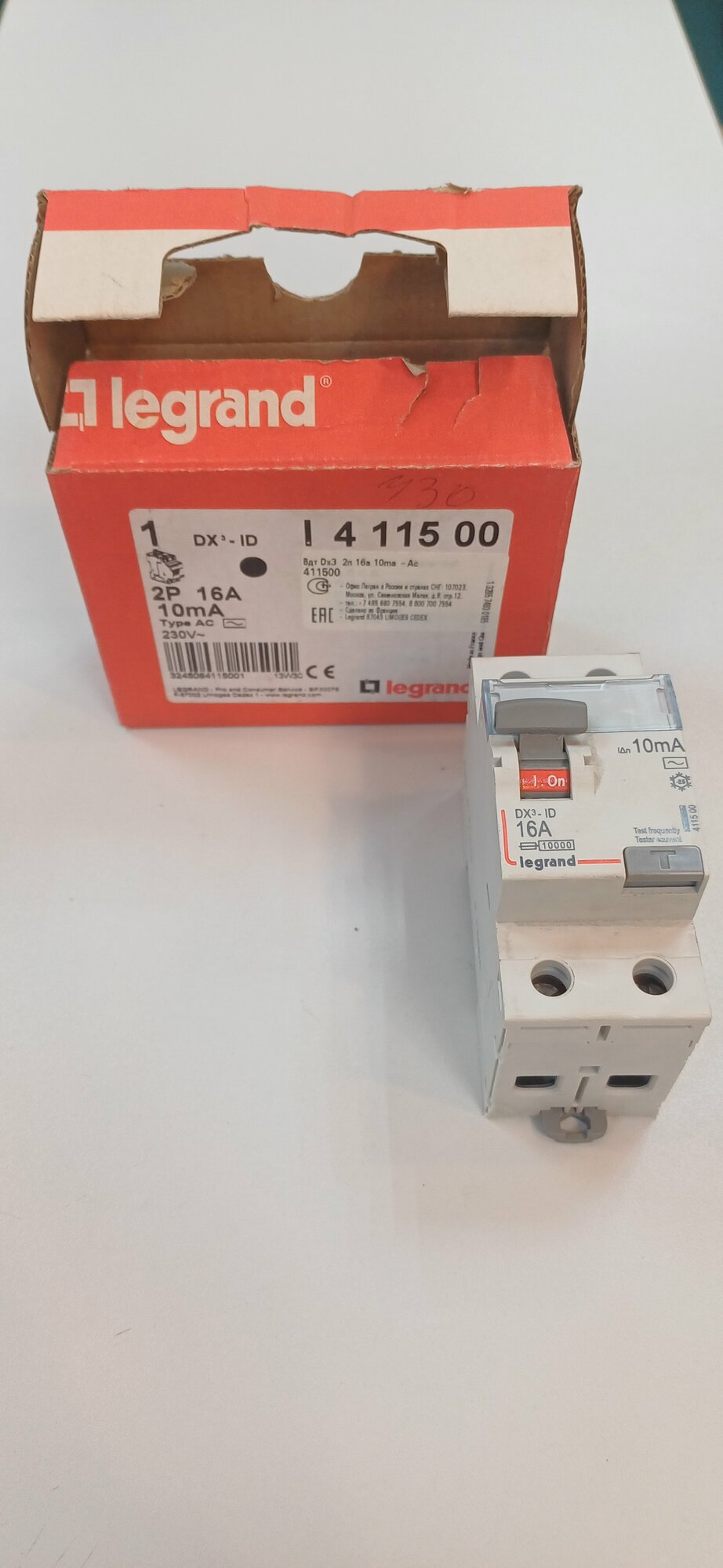 Выключатель дифференциального тока (УЗО) Legrand 2п 16А 10мА тип AC DX3 411500