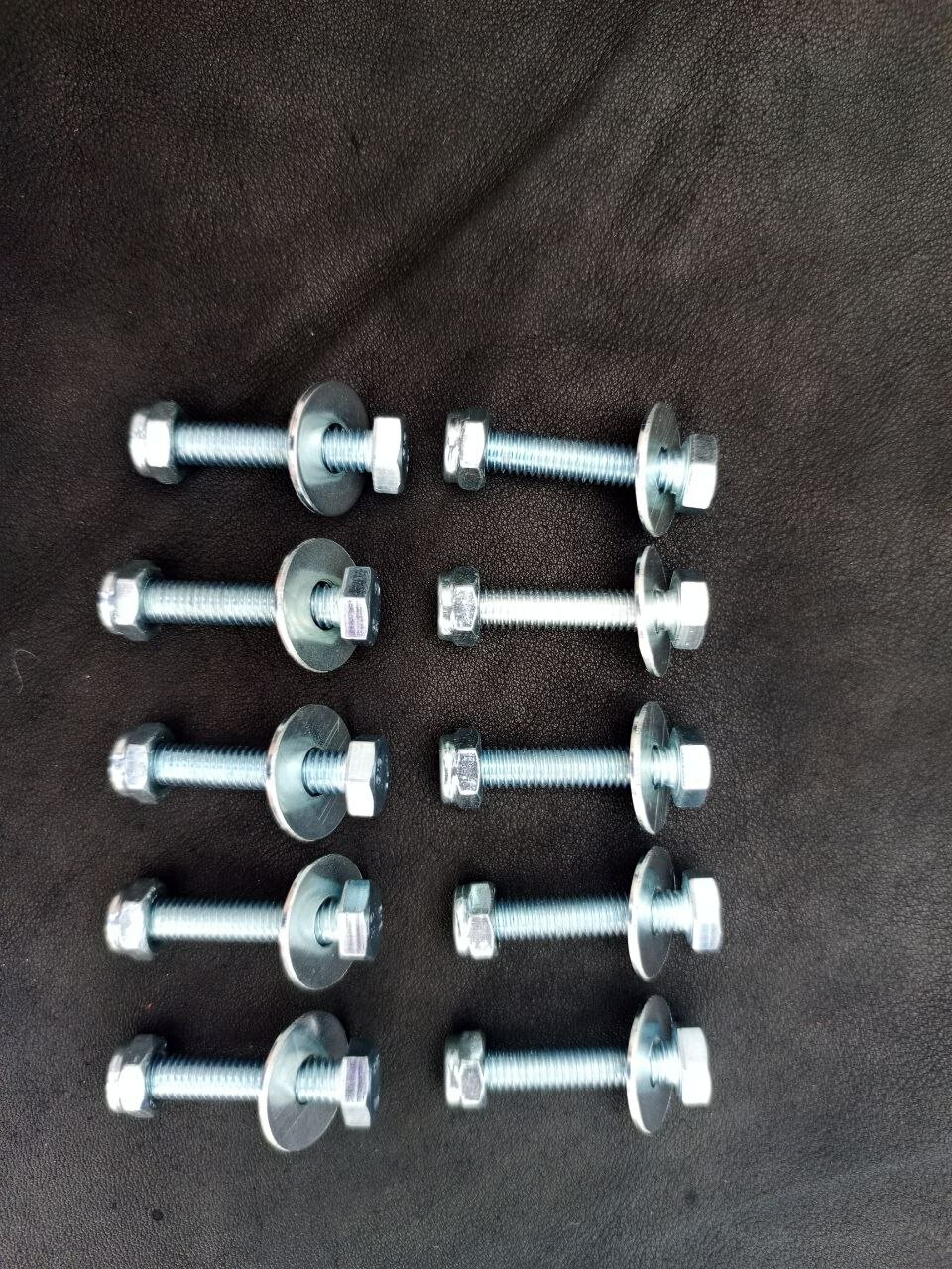 Болт с шайбой и гайкой (самоконтрящейся) М6х30 мм 10 шт. Оцинкованный.