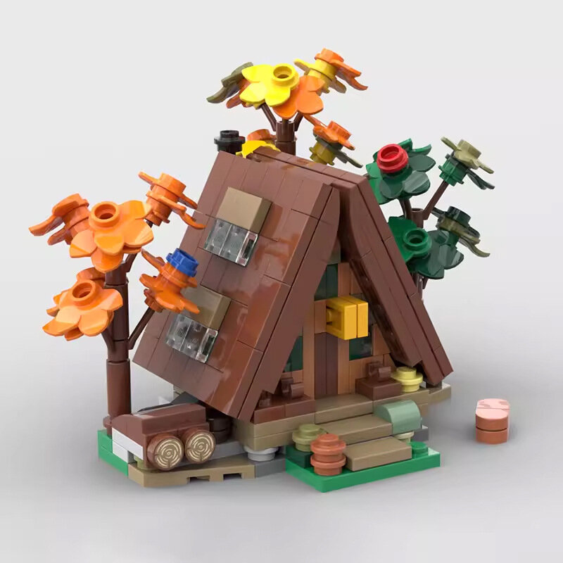 Классический строительный мини MOC-134948 лесной деревянный дом практические строительные блоки креативный подарок