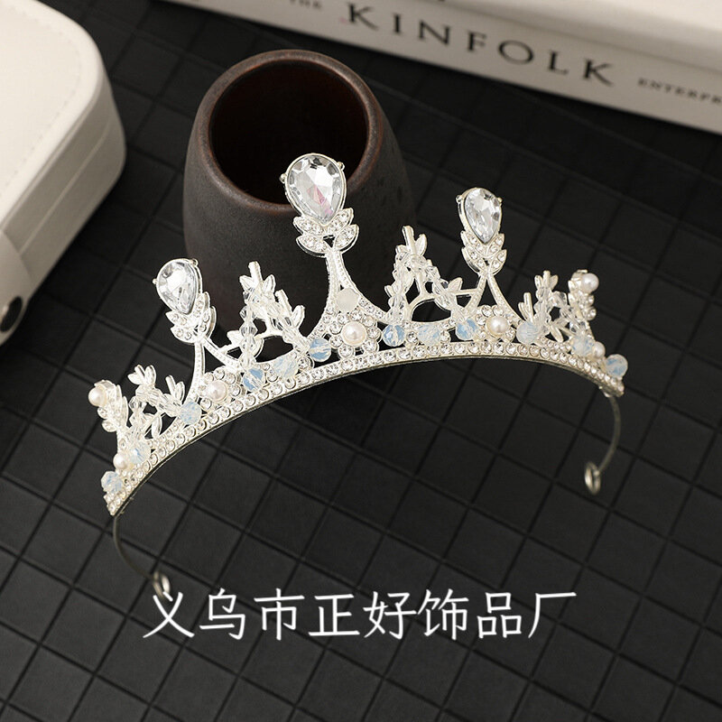 Детская корона-повязка для девочек 2026 года, подарок на день рождения принцессы, элегантная корона-повязка, аксессуар для волос, свадебное украшение с кристаллами.