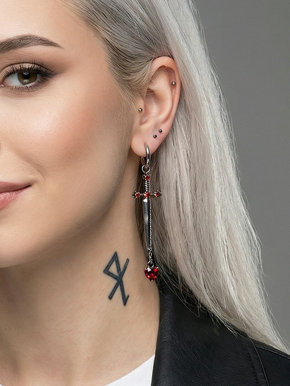 Моносерьга, фианит, искусственный камень