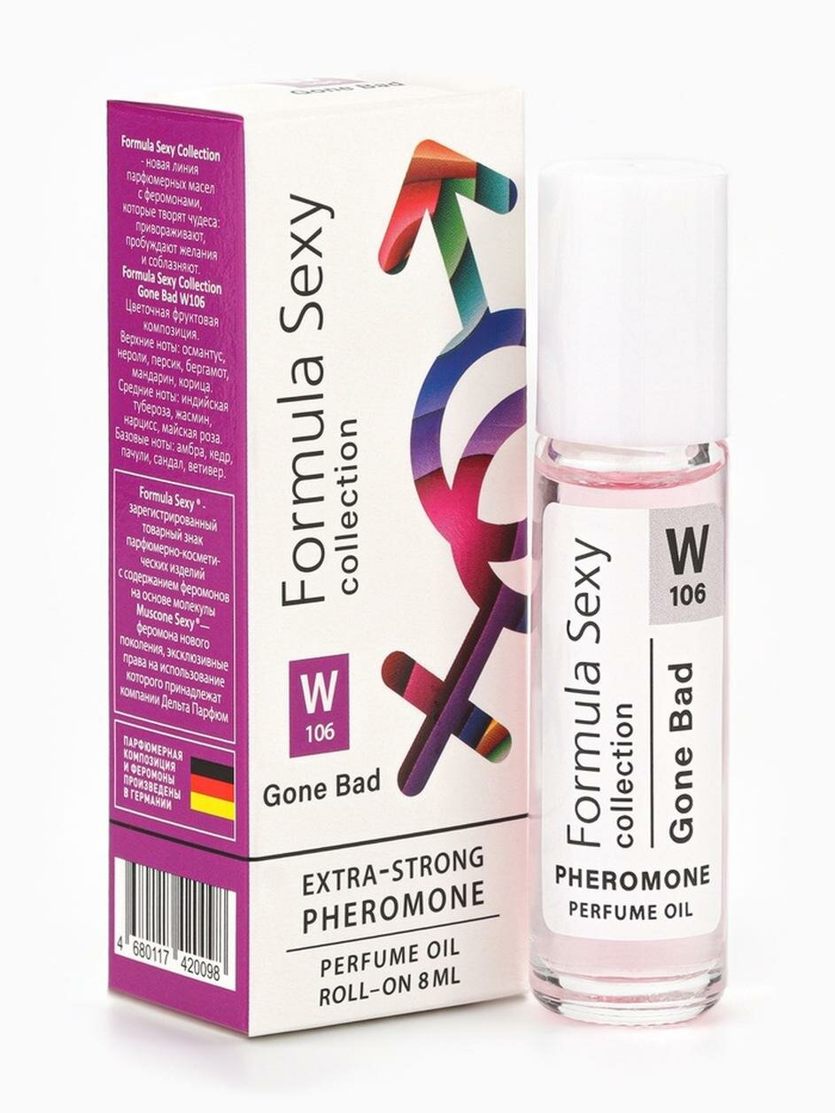 Парфюмерное масло женское с феромонами Formula Sexy Collection Gone Bad W106, 8 мл (мотив Good Girl Gone Bad)