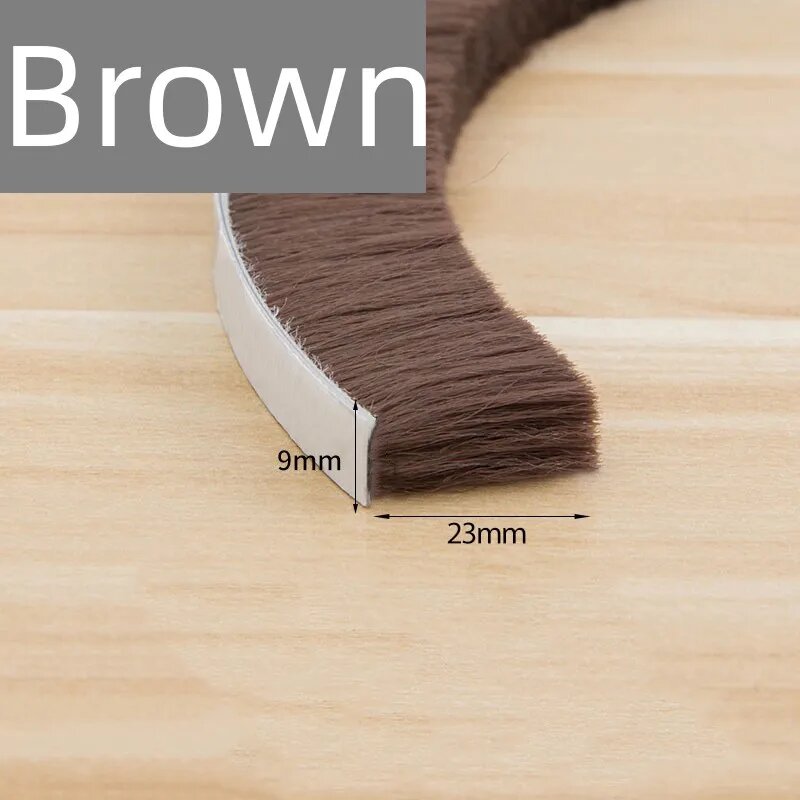 10-метровая Самоклеящаяся Щеточная Уплотнительная Лента Для Дверей И Окон: Ветрозащита, 9x23mm-brown