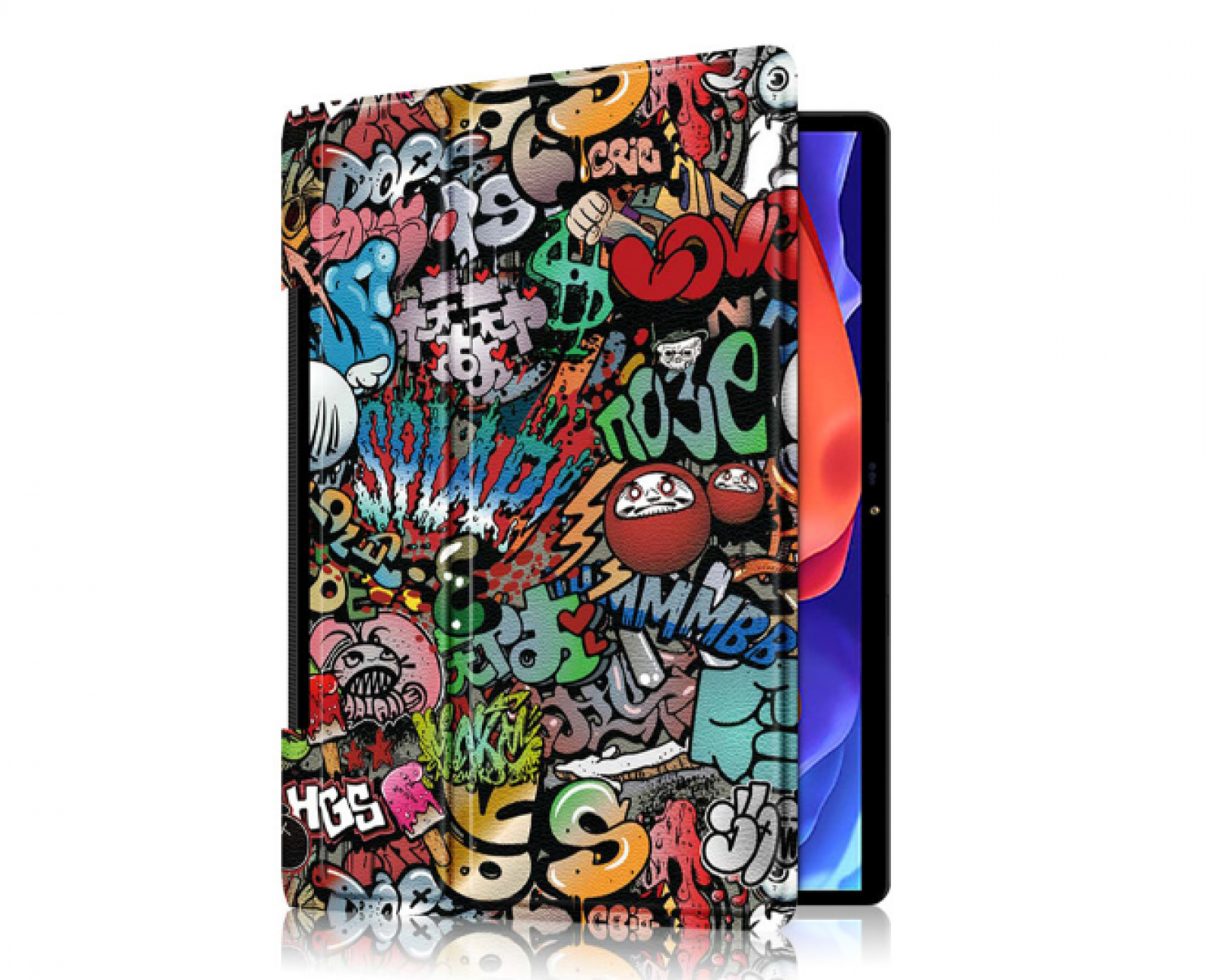 Чехол-книжка MyPads для Lenovo Yoga Tab 13 / YOGA Pad Pro 13 (YT-K606F) 2021 с магнитной застежкой и граффити-дизайном