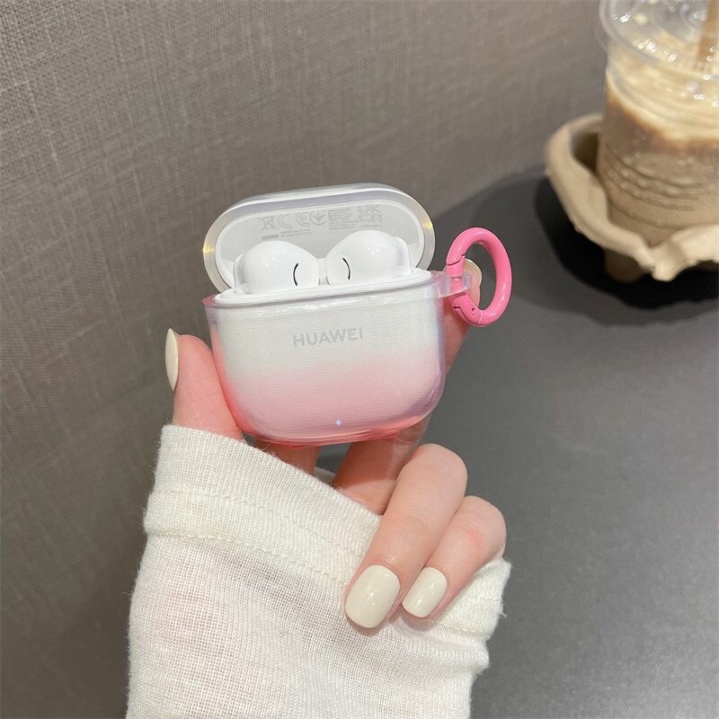 Силиконовый чехол для наушников Huawei Freebuds SE 2 Черный Розовый Пурпурный синий Постепенная прозрачность