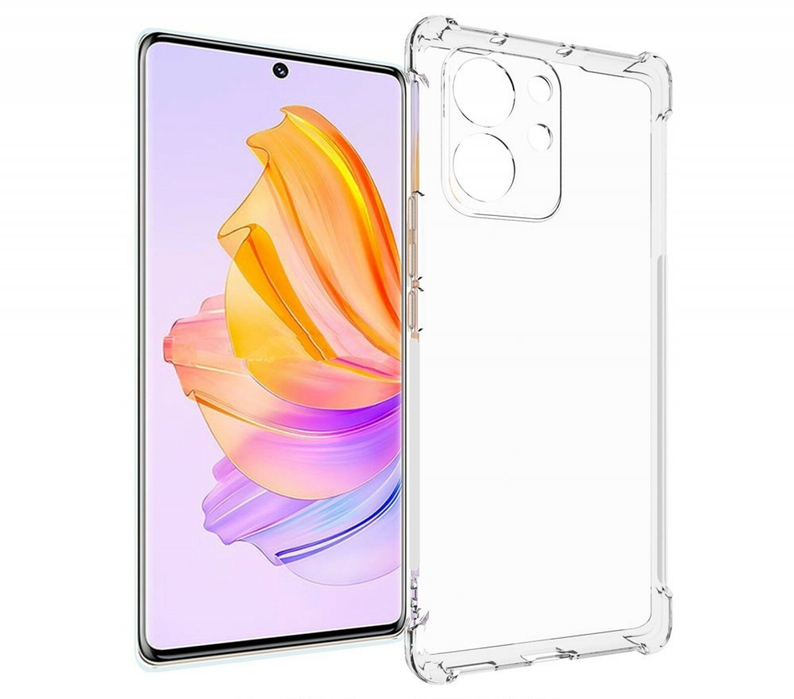 Чехол-бампер MyPads Tocco для Honor 80 SE с усиленной защитой углов и прозрачным дизайном