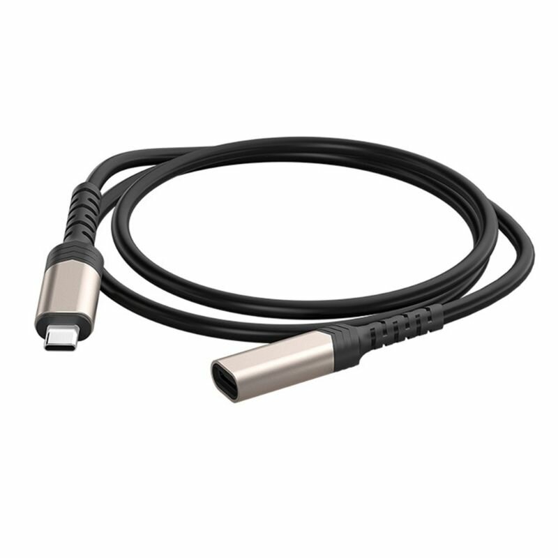 Солнечная камера наблюдения с прямой головкой Type C, удлинитель для мужчин и женщин, кабель для зарядки-черный-1 метр