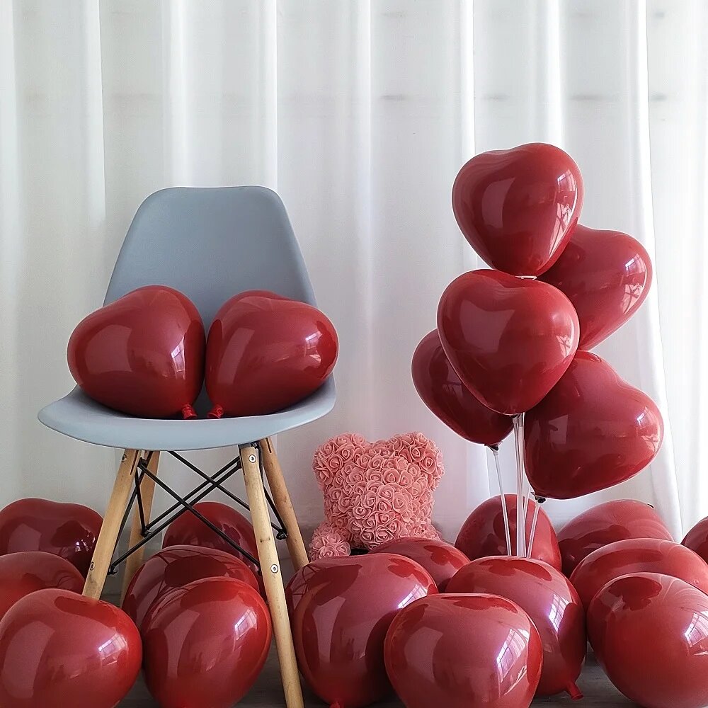 20 шт. гелиевые шары сердца ruby red heart