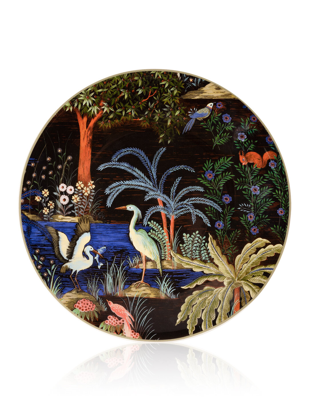 Тарелка десертная Gien Le Jardin Du Palais Цапля, фаянс, 22 см