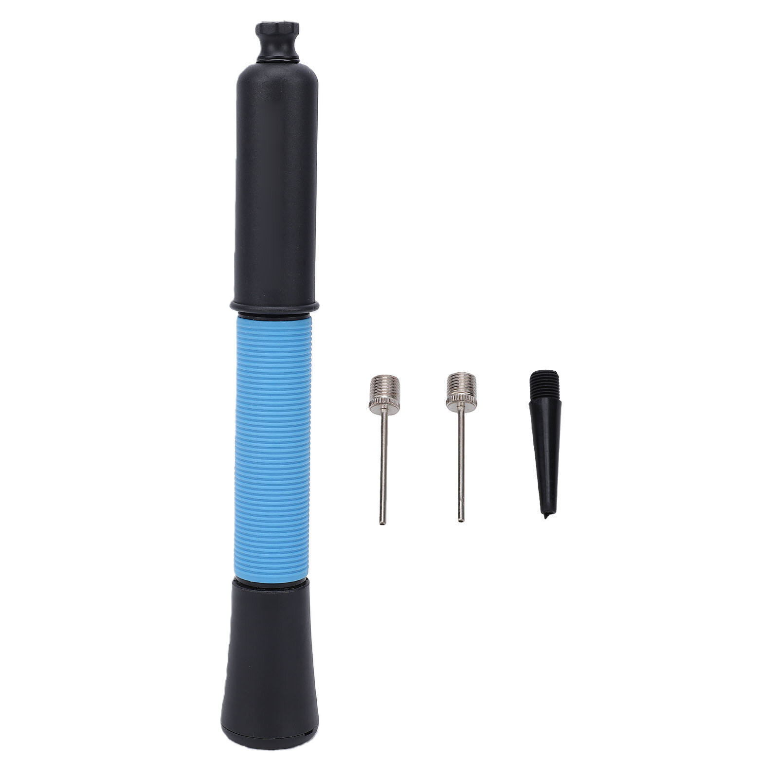 Насос для мячей с отсеком для хранения иглы, для баскетбола, футбола, волейбола, система накачивания «тяни-толкай», синий.