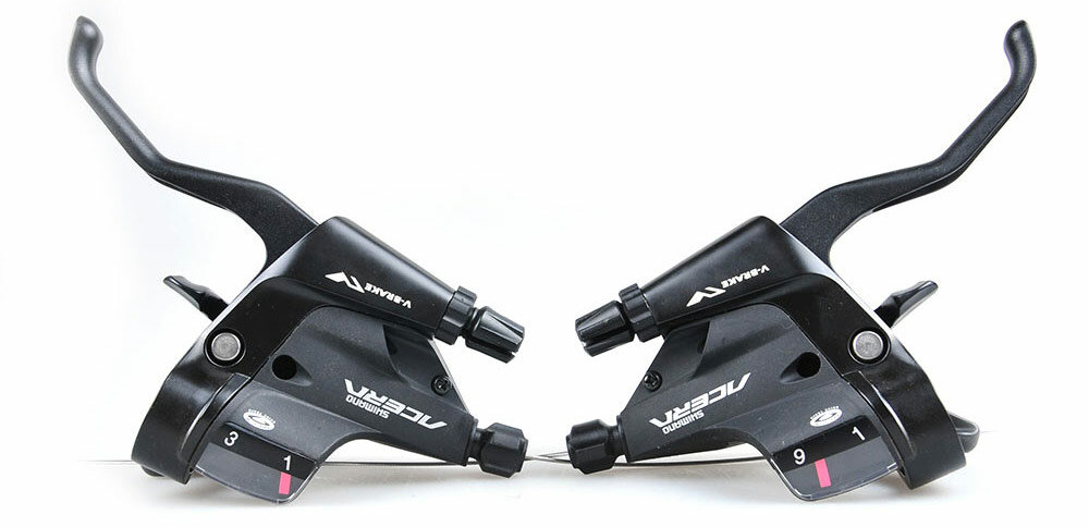 Шифтер с тормозной ручкой Shimano Acera, M390, лев/пр, 3x9ск, тр.+оплетк, ESTM390PTAL