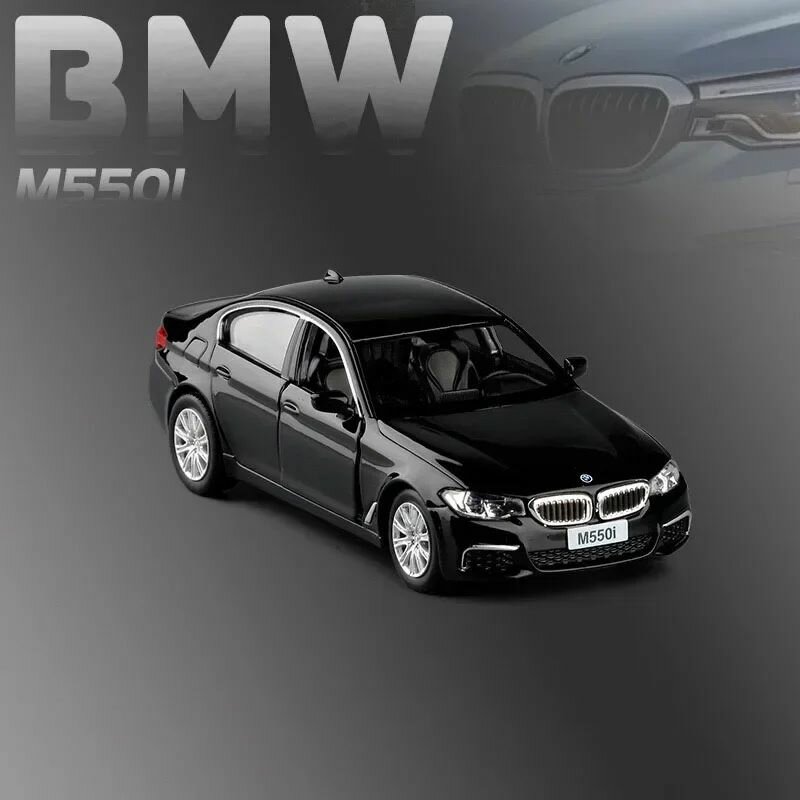 1:36 BMW 550i Car Metal Alloy Model Car, Коллекционная модель машины для взрослых, Игрушечный автомобиль с звуковыми и световыми эффектами для детей