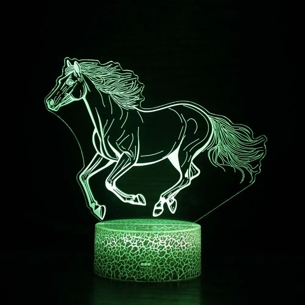 Ночник "Вольный Конь", 15x8x24 см, подарок на новый год, год Лошади