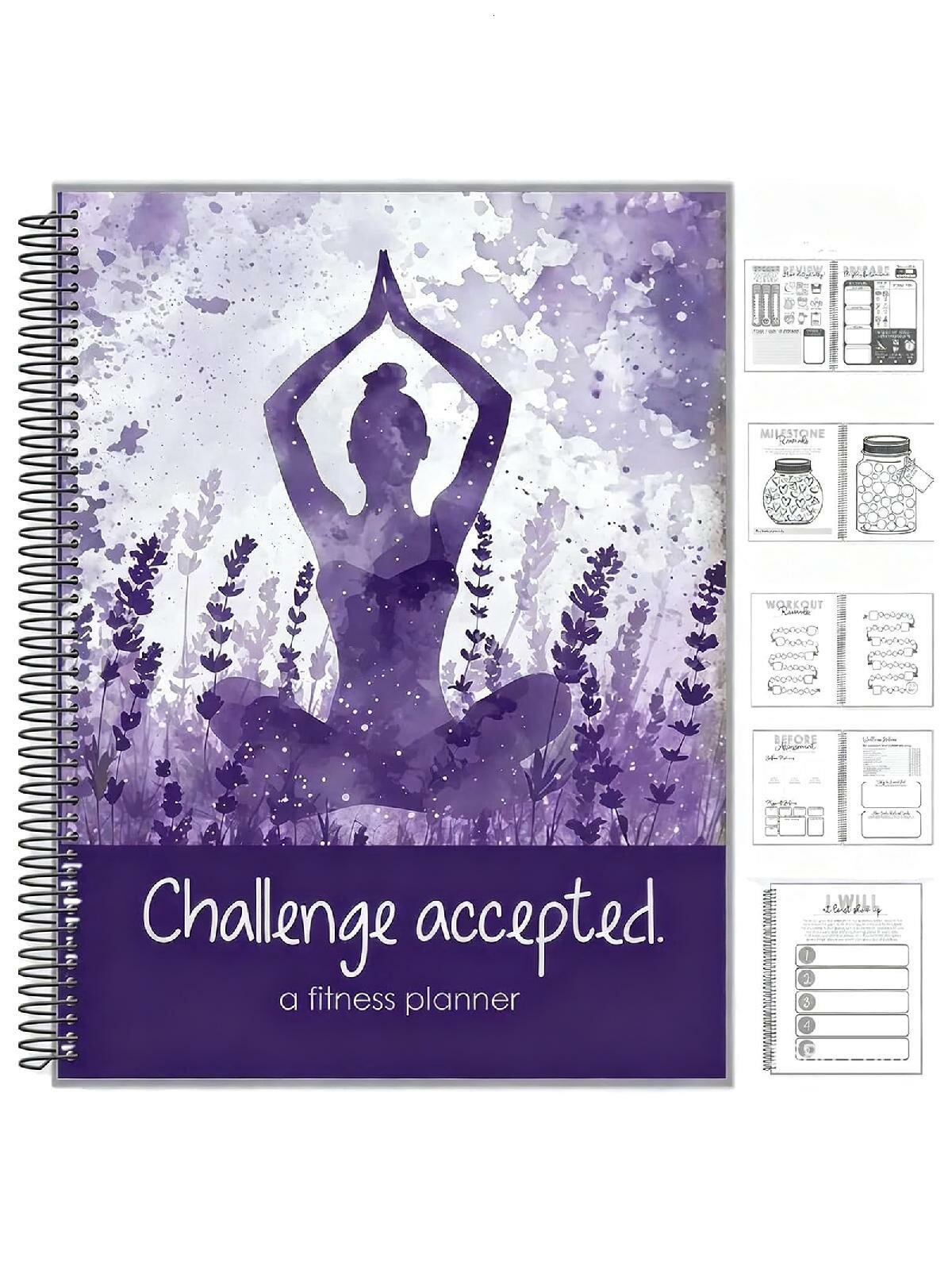 90-Дневный Фитнес-Журнал Блокнот Недатированные Еженедельные Расписания Органайзеры Бумажный Планировщик Для Целей Упражнений Плотная Белая Бумага