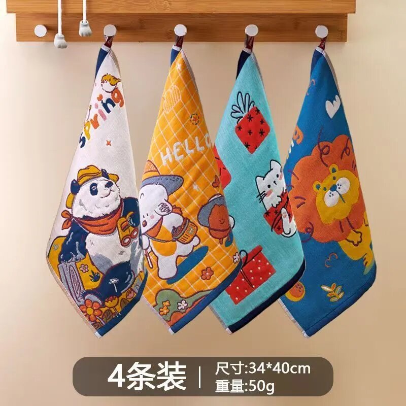 HOMELY SHOP Полотенце для лица, рук, Хлопок, 34x40 см, фиолетовый, 4 шт.