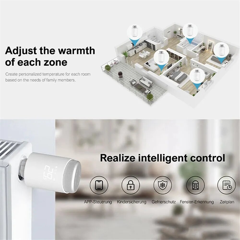 Tuya ZigBee Smart Термостатический клапан Контроллер отопления