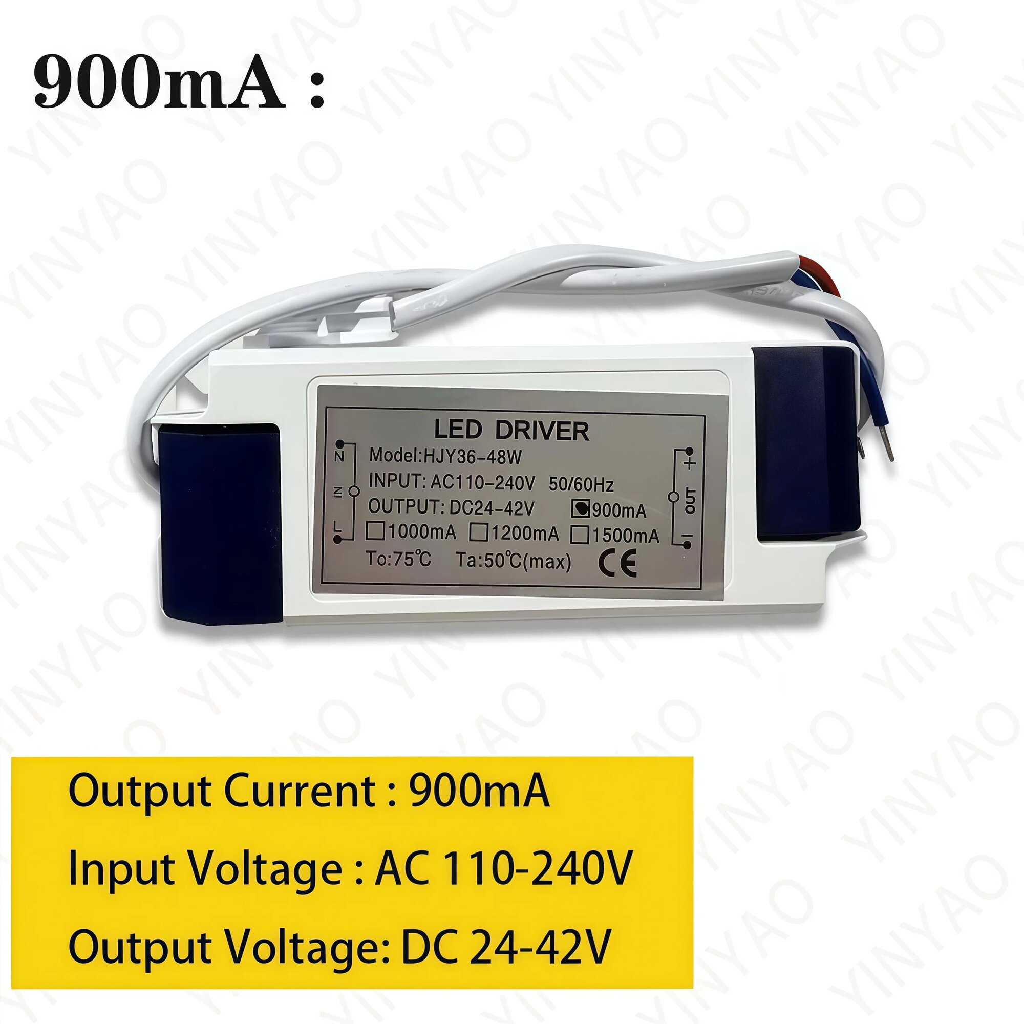 LED драйвер 36-48 Вт 24-42 В 900mA