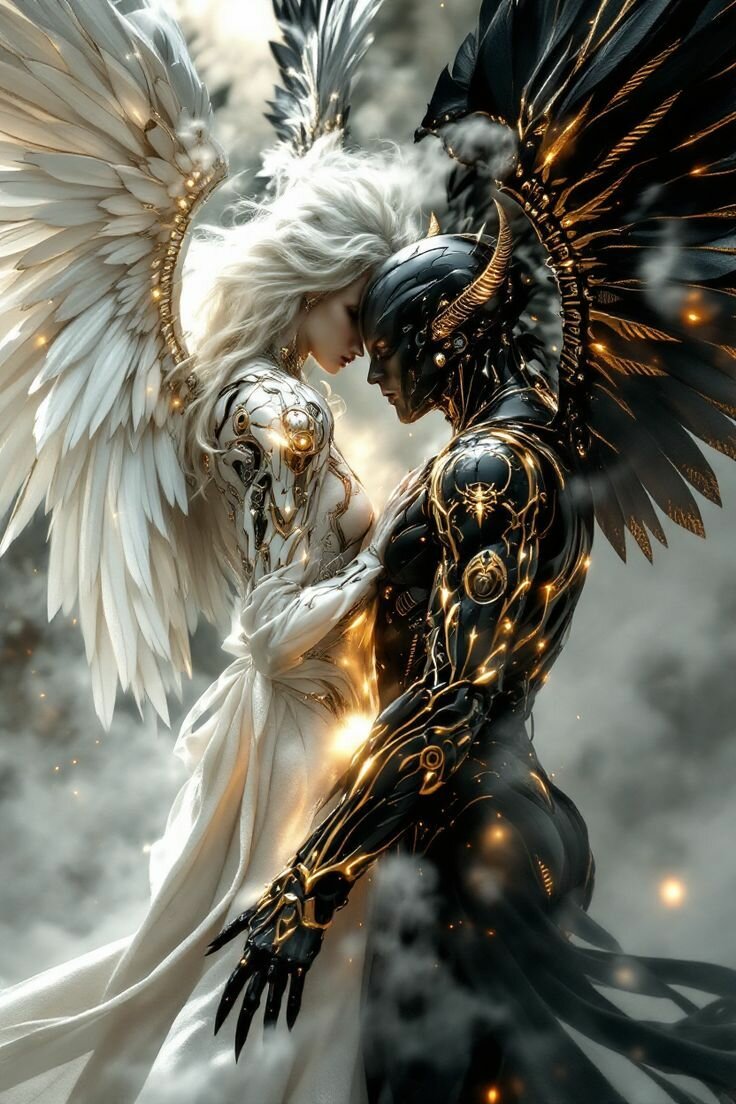 Алмазная живопись "Ангелы и демоны", 5D, круглая, 40x50 см. Производитель: Brose Art.