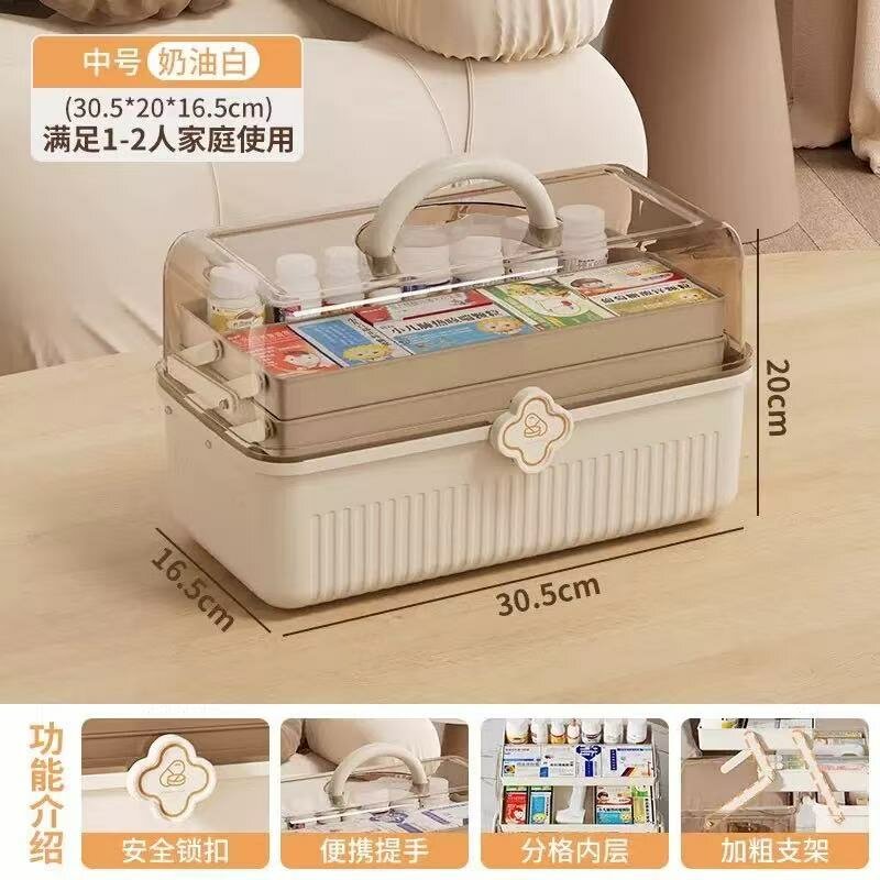 Аптечка домашняя большая контейнер органайзер для хранения лекарств и медикаментов дома пластиковый с крышкой, 26 л