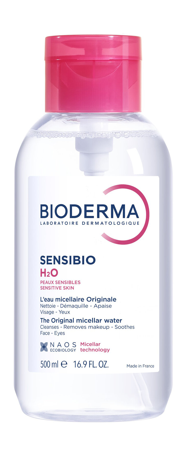 BIODERMA Сенсибио Н2О Мицеллярная вода, 500 мл (с помпой)