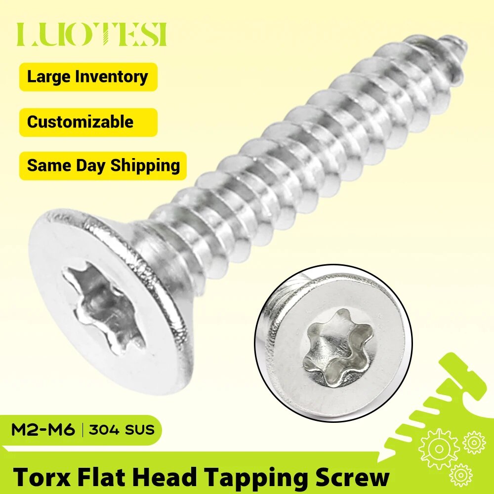 LUOTESI Саморезы Star Torx из нержавеющей стали 304 для дерева M2-M6 M4 20pcs, 35mm