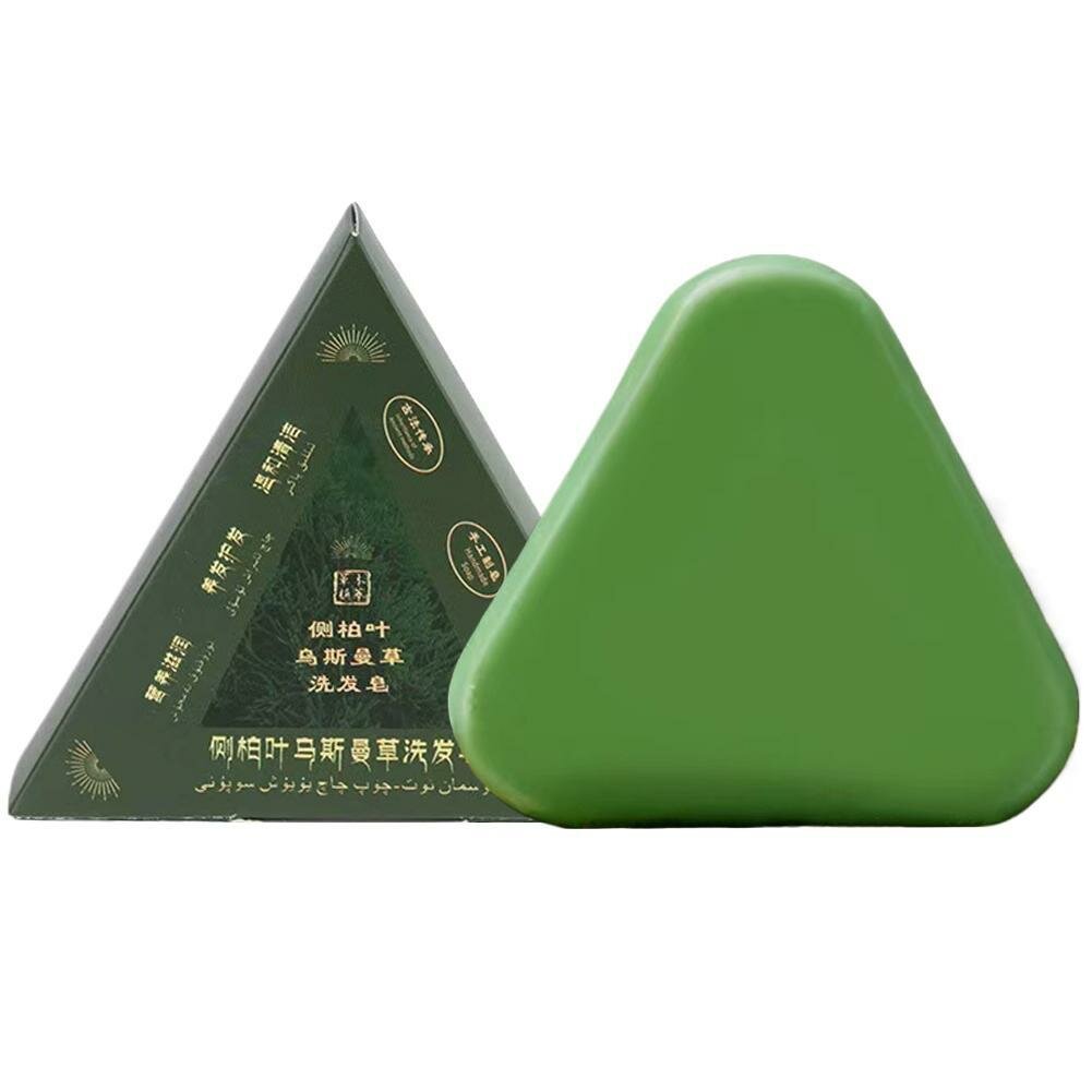 Твердое мыло ручной работы с экстрактом листьев туи и усмантуса