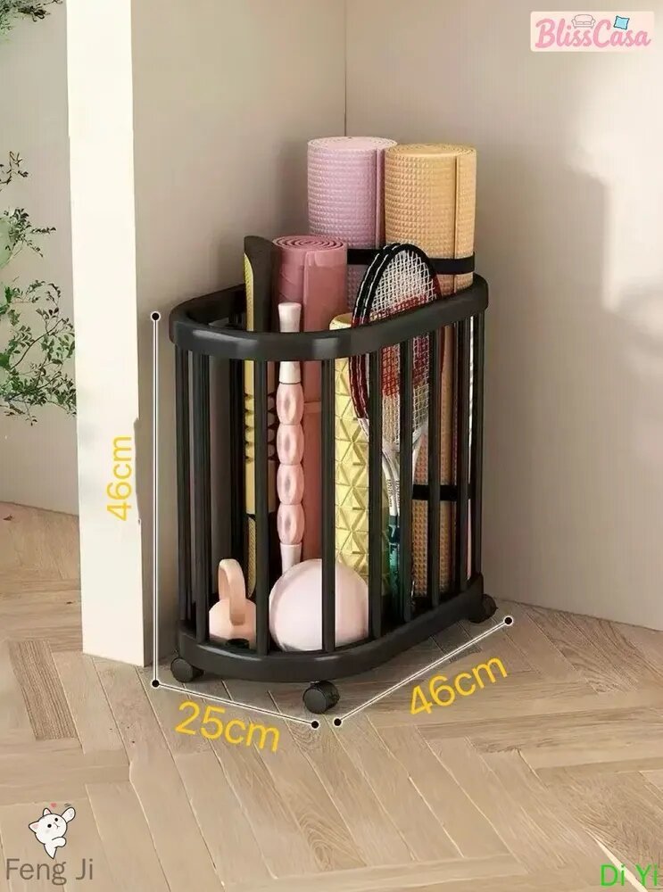 Корзина для хранения 46x25x46 см. для спортивного инвентаря на колесиках