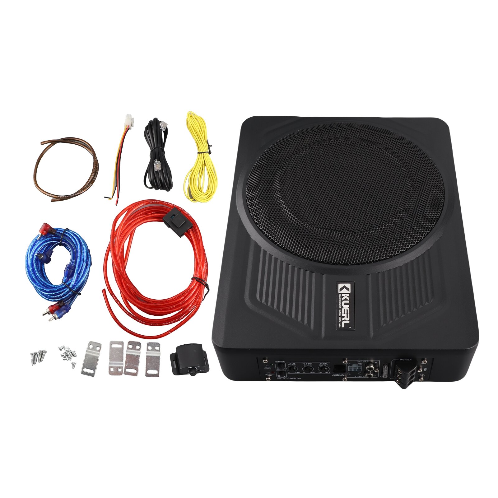 Автомобильный активный сабвуфер 10 дюймов 800W, под сиденье, плоский, с усилителем, для авто, грузовика, SUV, RV