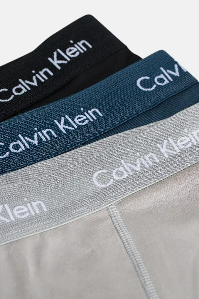 Трусы CALVIN KLEIN Boxer BRIEF 3 PACK, комплект из 3 шт., размер S, серый, синий, черный — фото 1