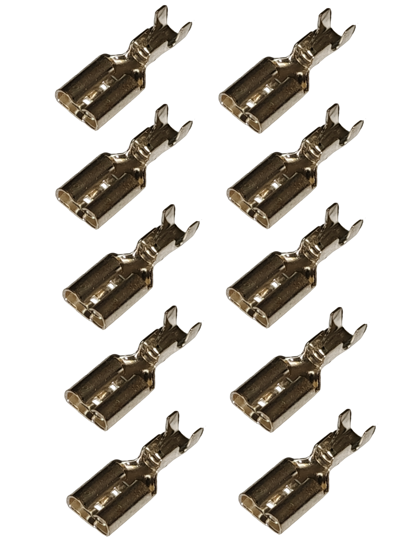 Клеммы ножевые неизолированные 4,8мм (мама) из никелированной латуни 10шт