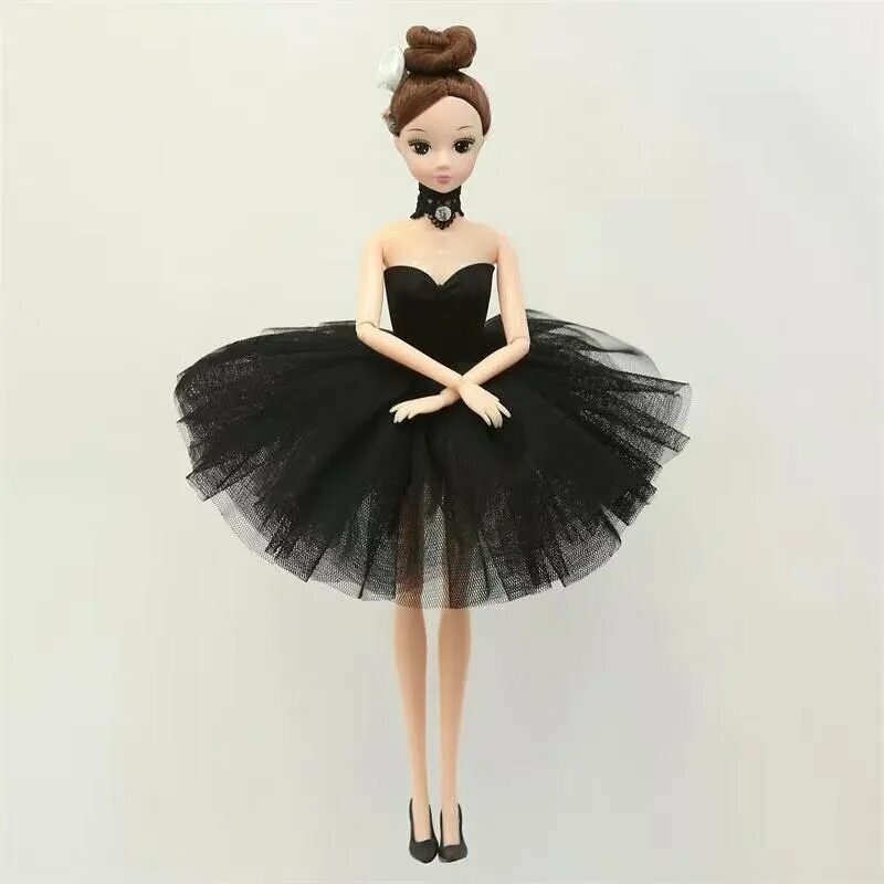 Кукла балерина шарнирная в белом платье 30см