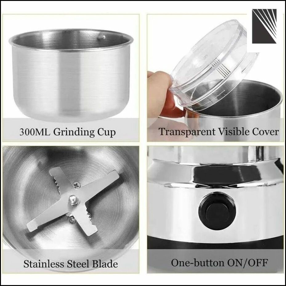 Эксклюзивный электрический измельчитель для дома: мельница премиумкласса для зерна, специй, соли и муки, мощный блендердробилка сухих продуктов