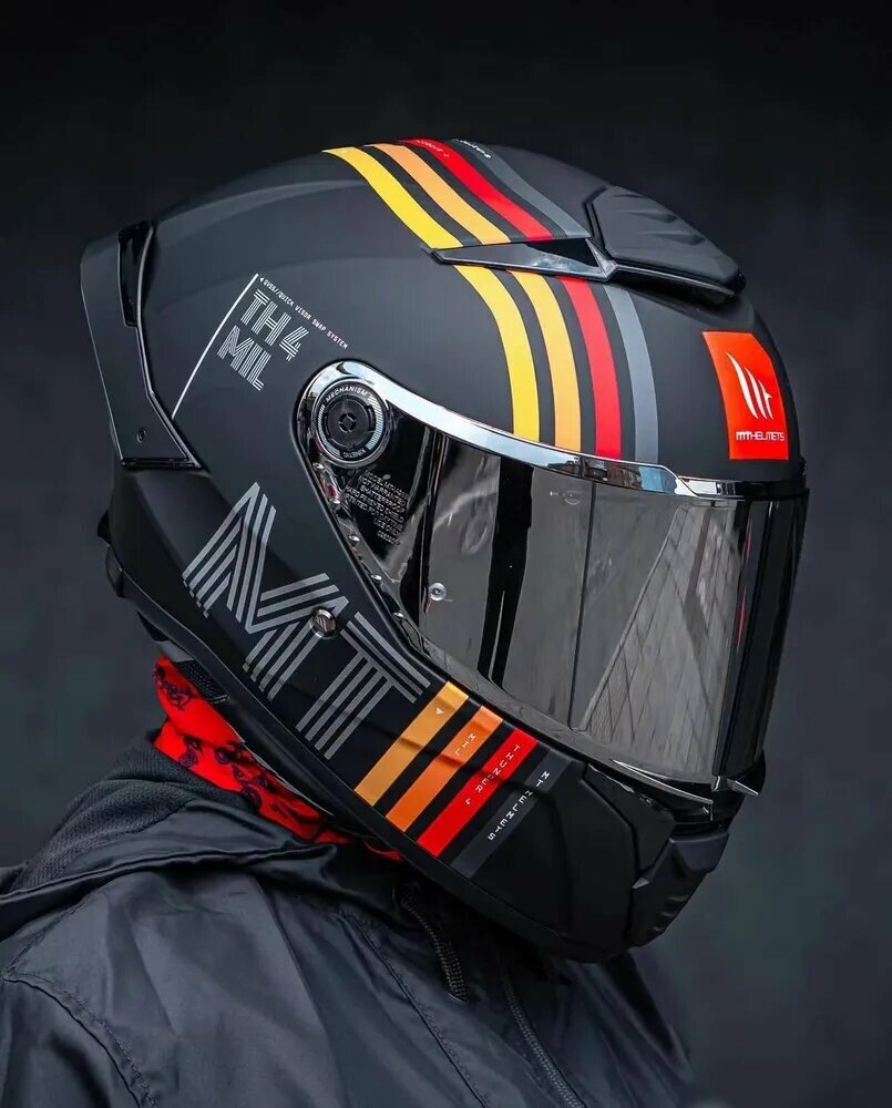 MT HELMETS Мотошлем, цвет: желтый, черный матовый, размер: XXL