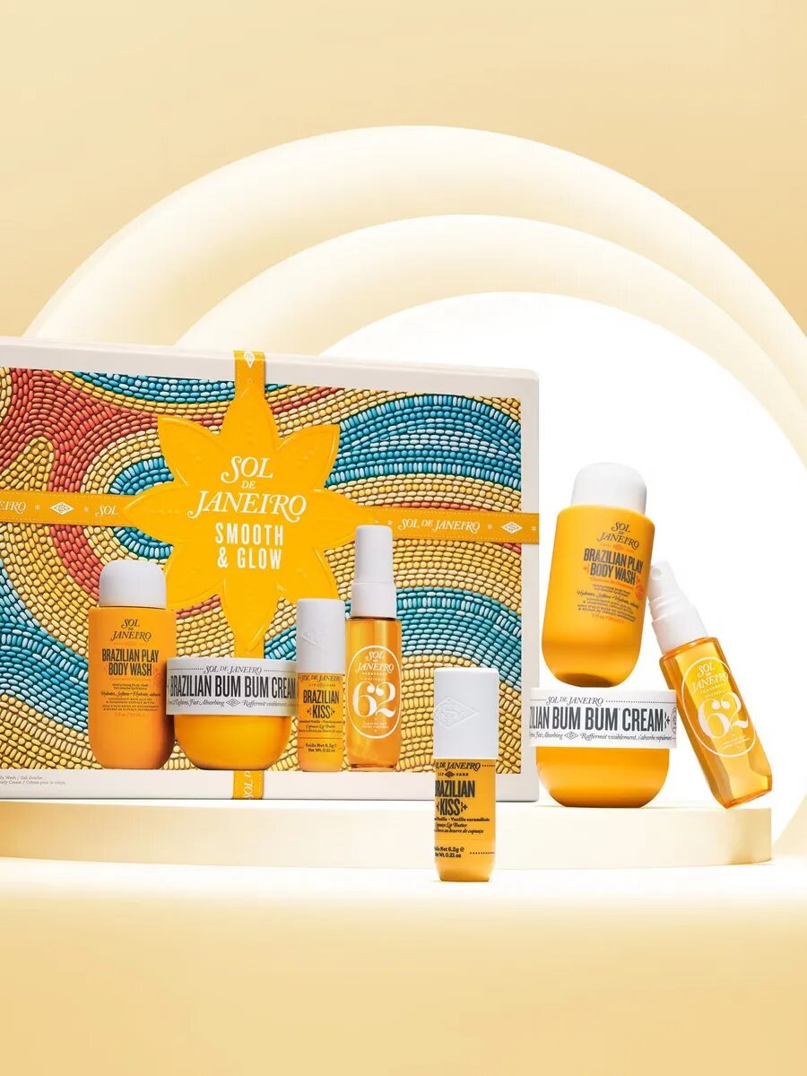 Набор косметики Sol de Janeiro для тела в подарочной упаковке Smooth and Glow Bum Bum Body Routine Set