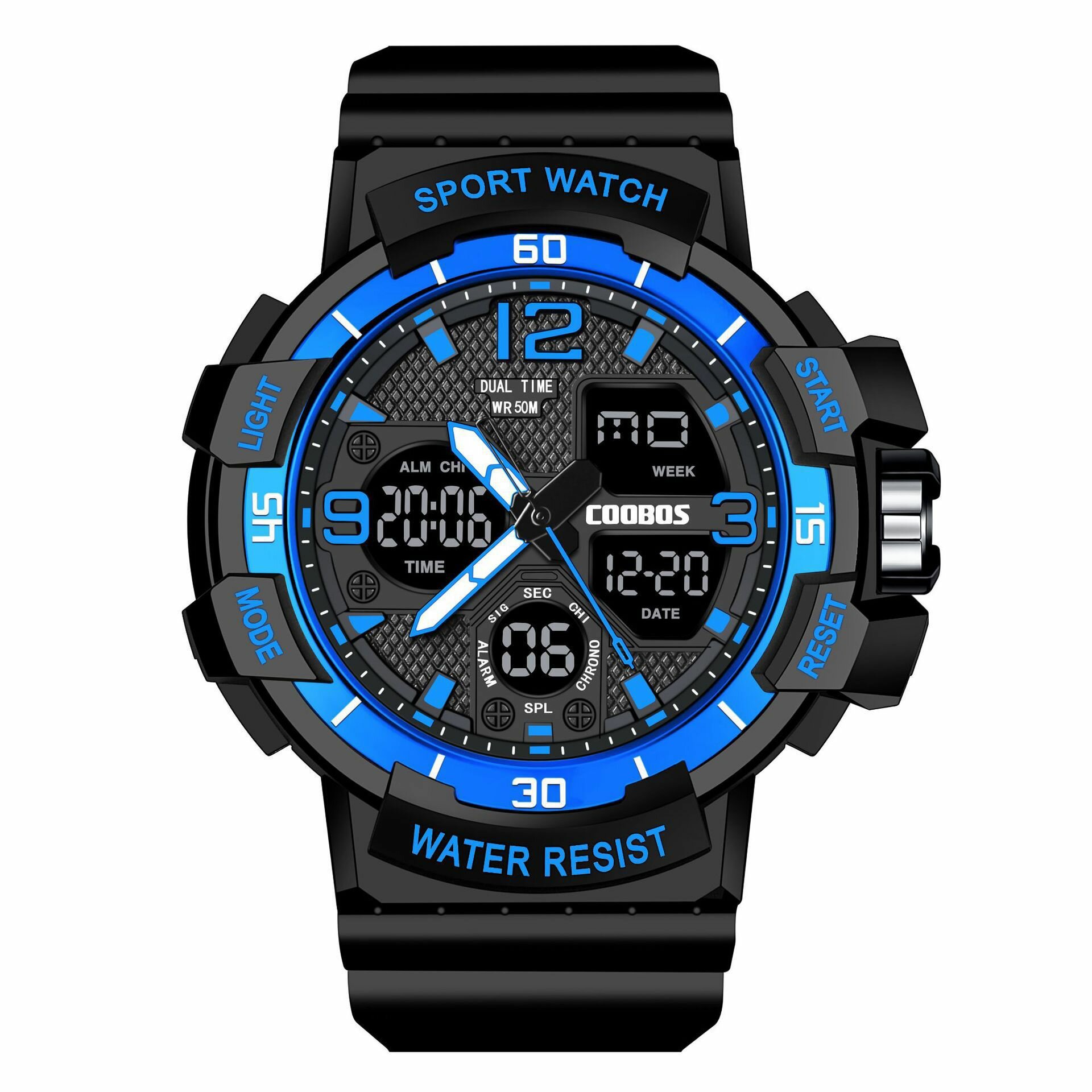 Мужские часы для учеников средней школы, подростков средних и старших классов, спортивные механические водонепроницаемые часы с будильником для мальчиков, детские электронные часы.