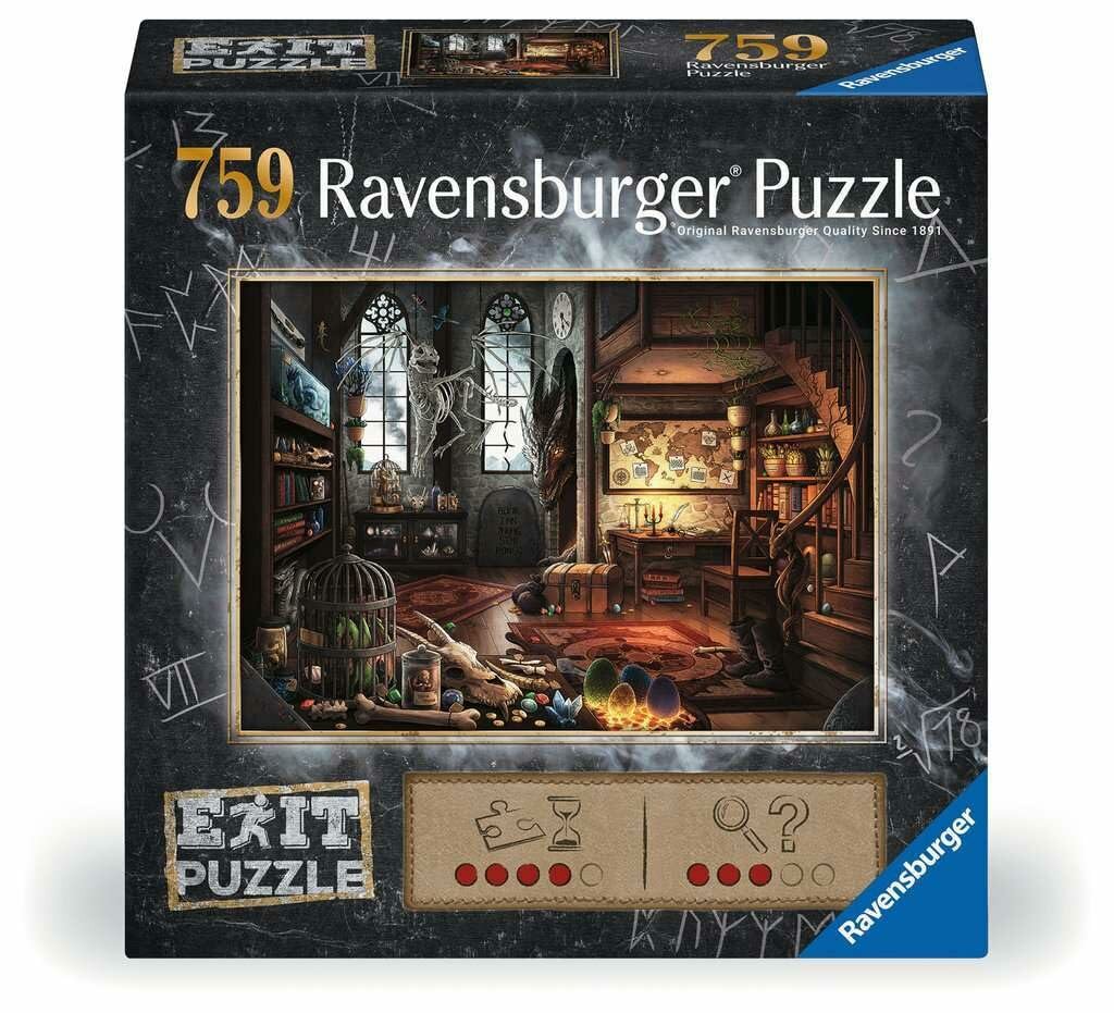 Пазл для взрослых Ravensburger 759 деталей, элементов: Лаборатория дракона (Пазл для взрослых-квест)