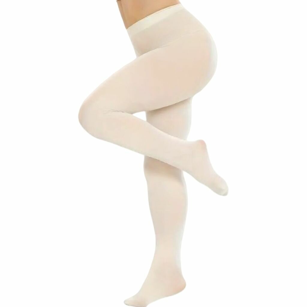 Нижние чулки большого размера-колготки молочно-белого цвета