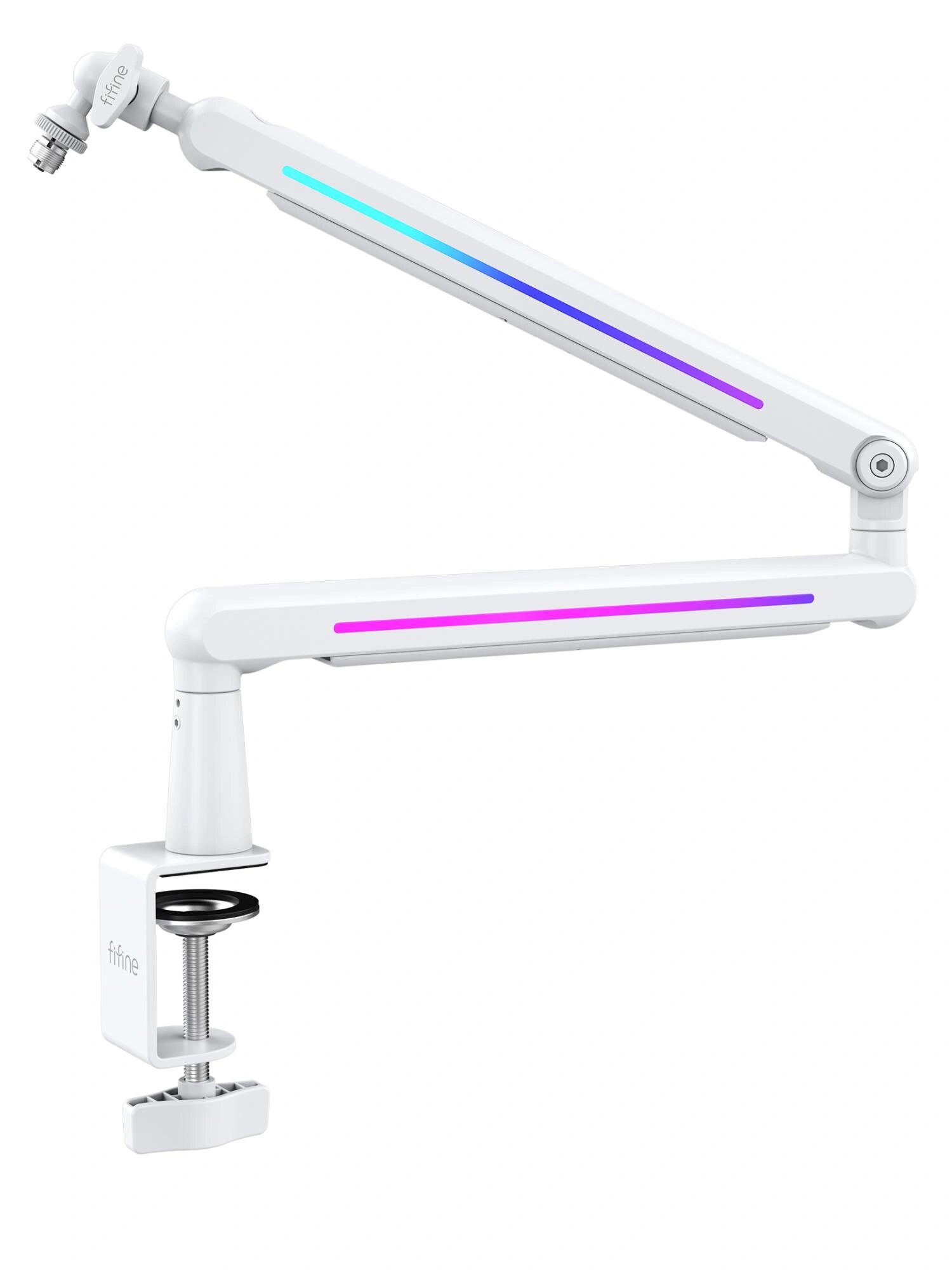 Микрофонная стойка / Пантограф для микрофона Fifine BM88 PRO c RGB-подсветкой, White