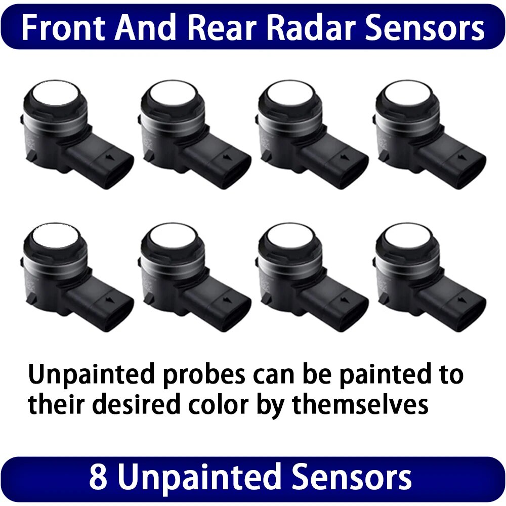 Комплект датчиков парковки ZhuCamX OEM с зуммером и радарным детектором заднего 8 Unpainted Sensors