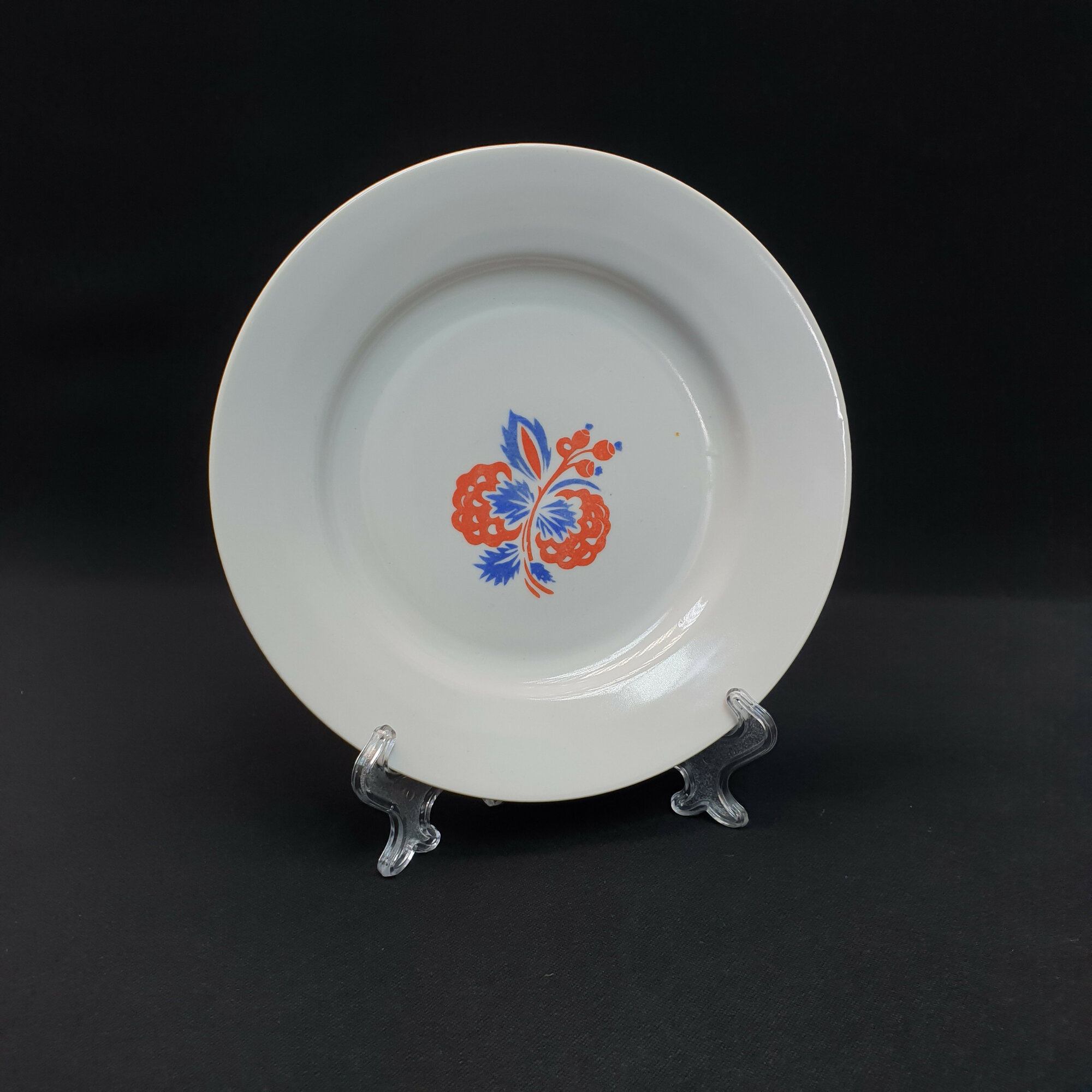 Винтажная десертная тарелка Дружковский з-д, фарфор деколь 17 см, СССР