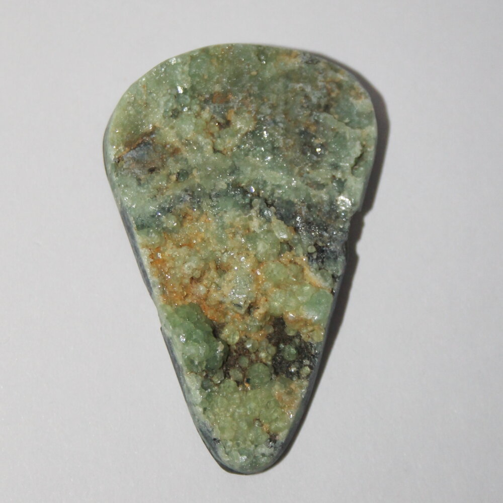 Демантоид кабошон, натуральный камень, 47х35х6 мм, Чукотка, «True Stones»