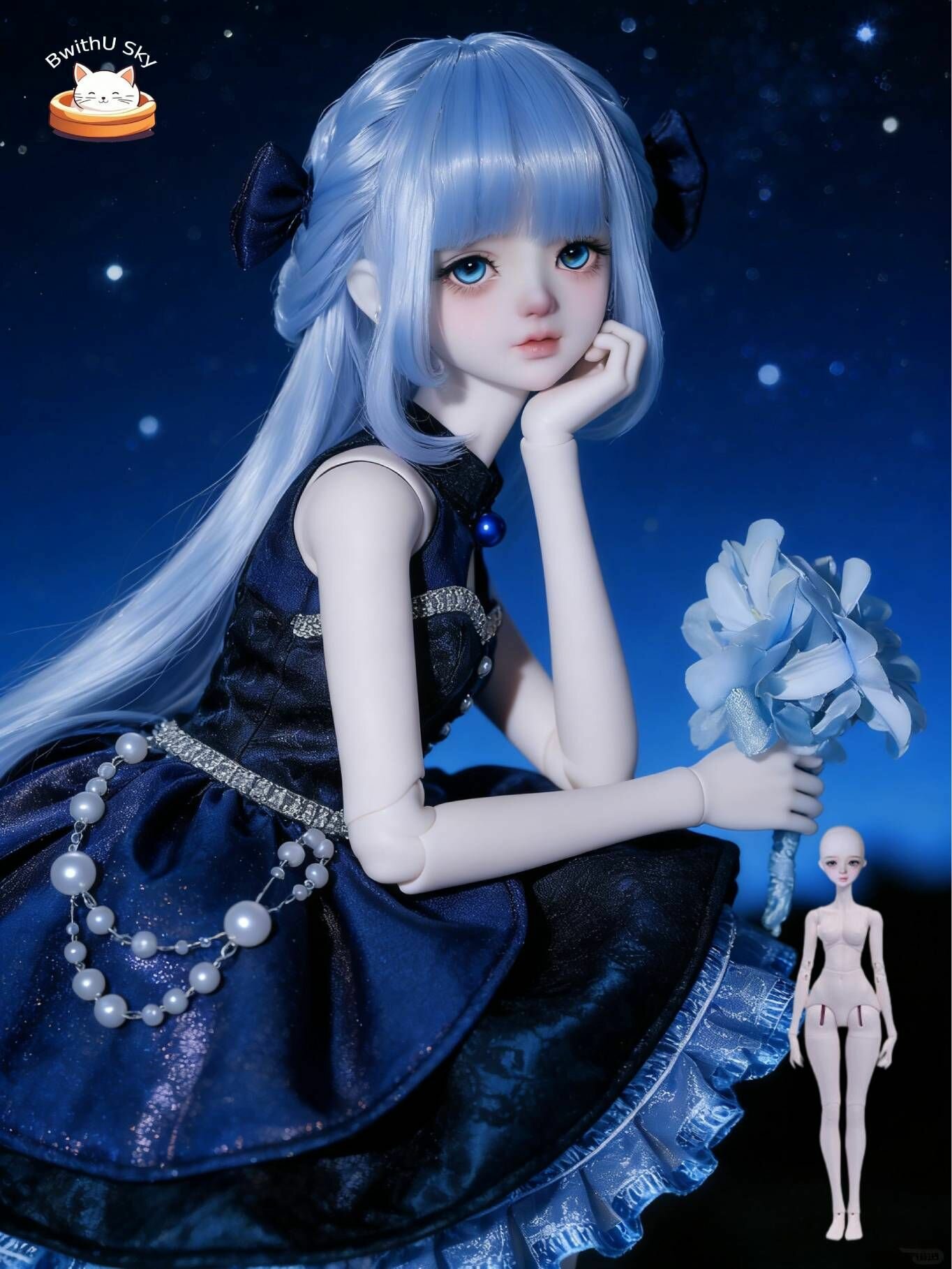 BwithUSky Unana 1/4 BJD обнаженная кукла с нормальной кожей + макияж в стиле фристайл, без аксессуаров