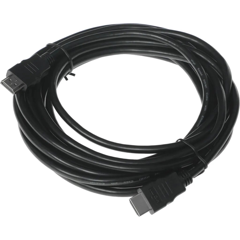 Кабель аудио-видео High Speed ver.1.4, HDMI (m) - HDMI (m), ver 1.4, 5м, GOLD, черный