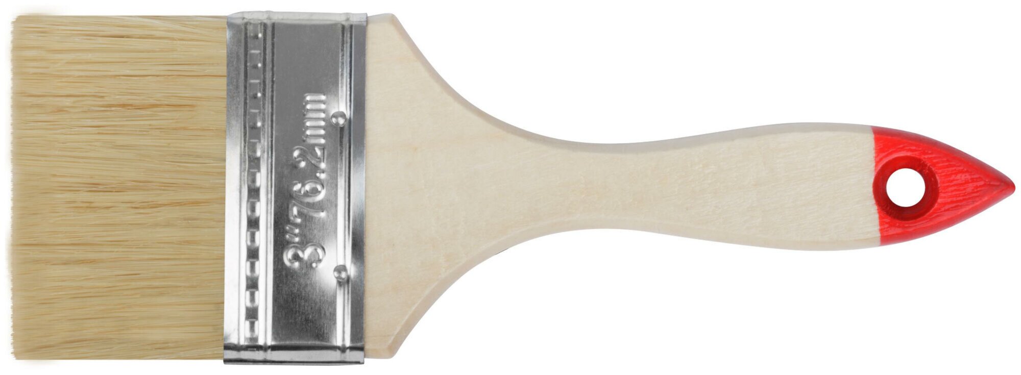 Кисть флейцевая "Оптима", натур. cветлая щетина, деревянная ручка 3" (75 мм)