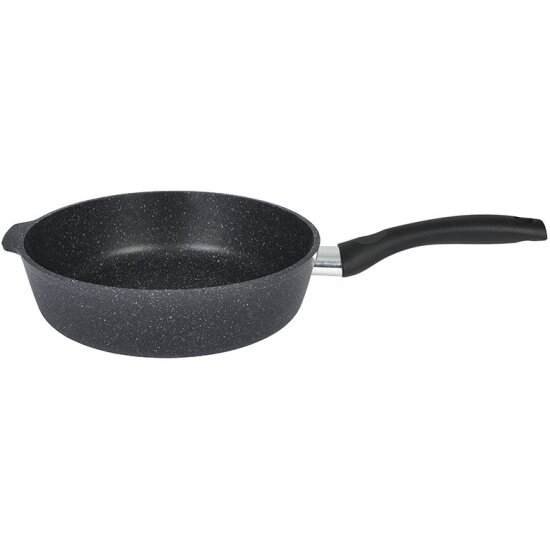 Сковорода глубокая Kukmara Granit (black) 240 мм, с ручкой, АП линия (сггч240а)