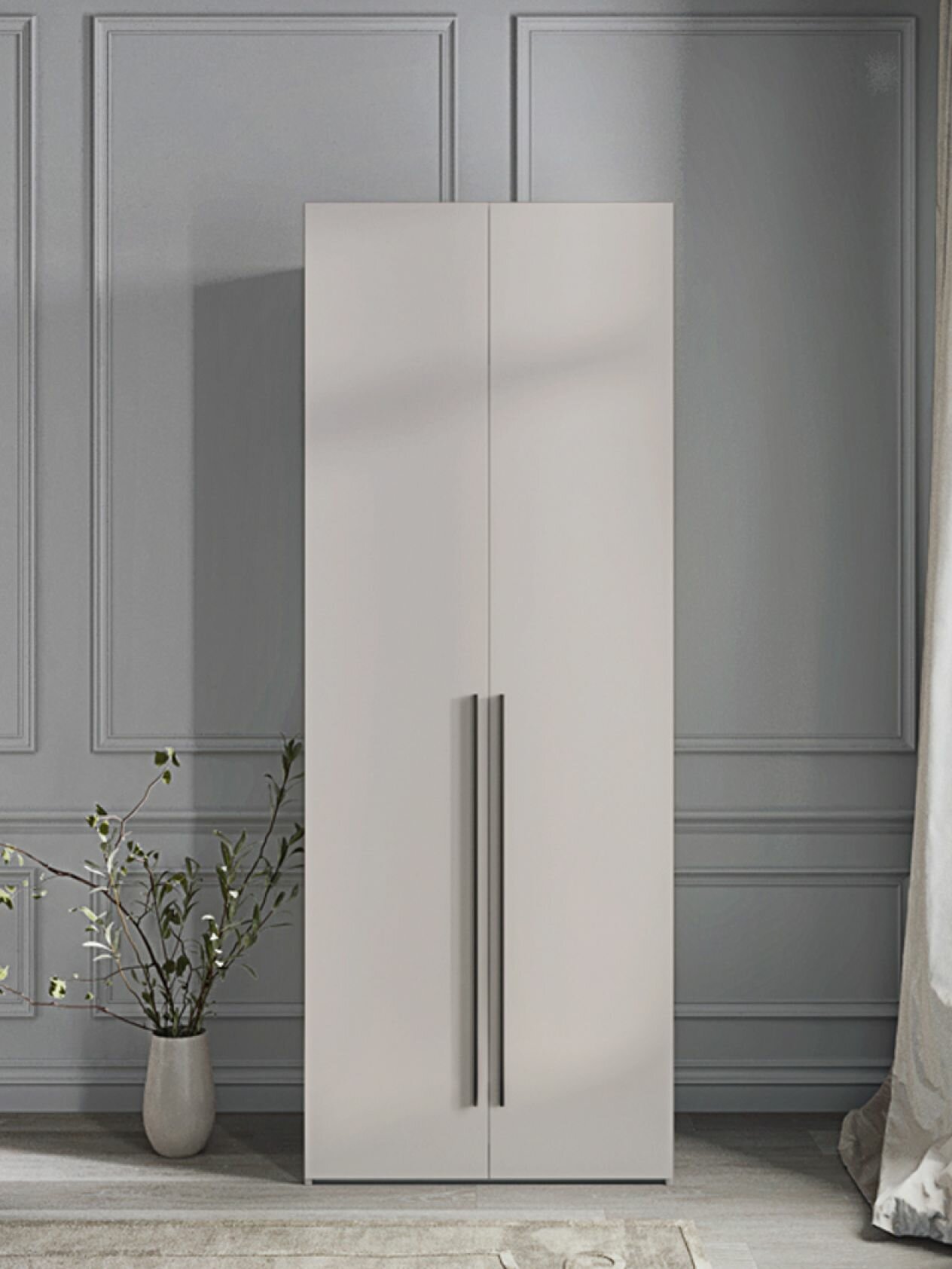Casa Mia 70x50x240 см. шкаф для одежды распашной, 2-дверный с полками и штангой, кашемир, ручка скоба 960 мм
