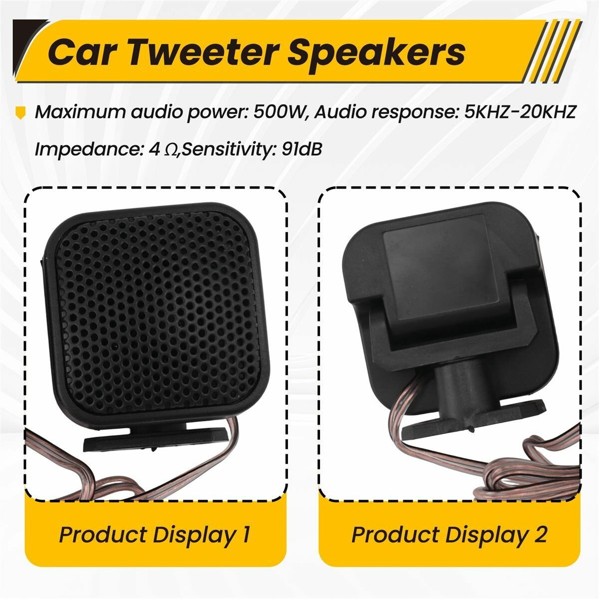 Шт. 500 Вт миниатюрные высокоэффективные стереодинамики для автомобильной аудиосистемы, высокочастотные автомобильные динамики (черные)