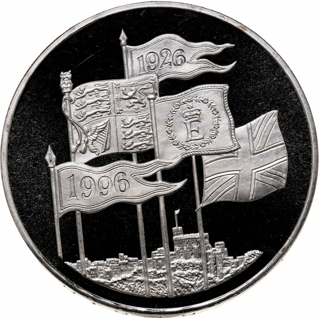 Великобритания 5 фунтов 1996 "70 лет со дня рождения Королевы Елизаветы II", Мельхиор медь-никель, в сохранности Proof