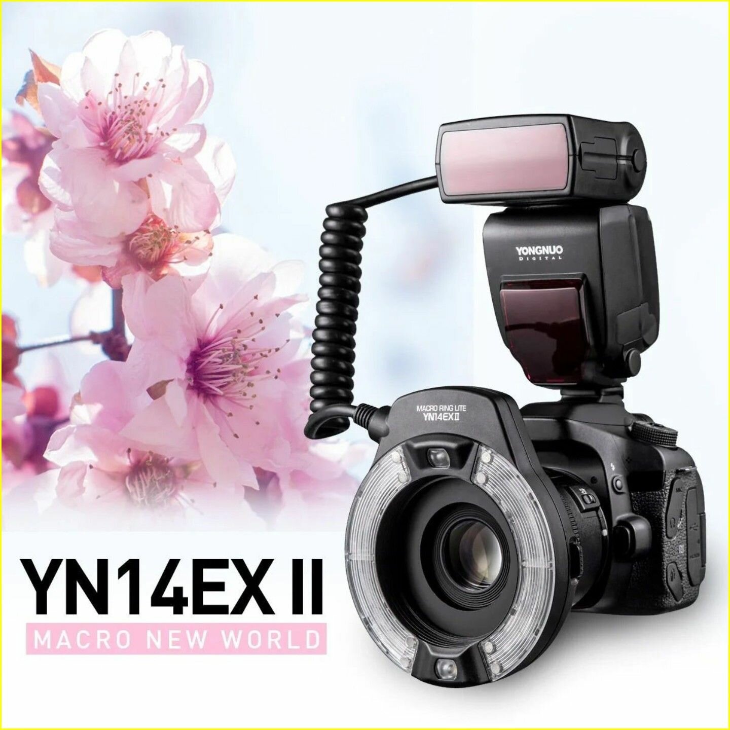 YONGNUO YN14EX II, светодиодная кольцевая вспышка для макросъемки Canon EOS Sony